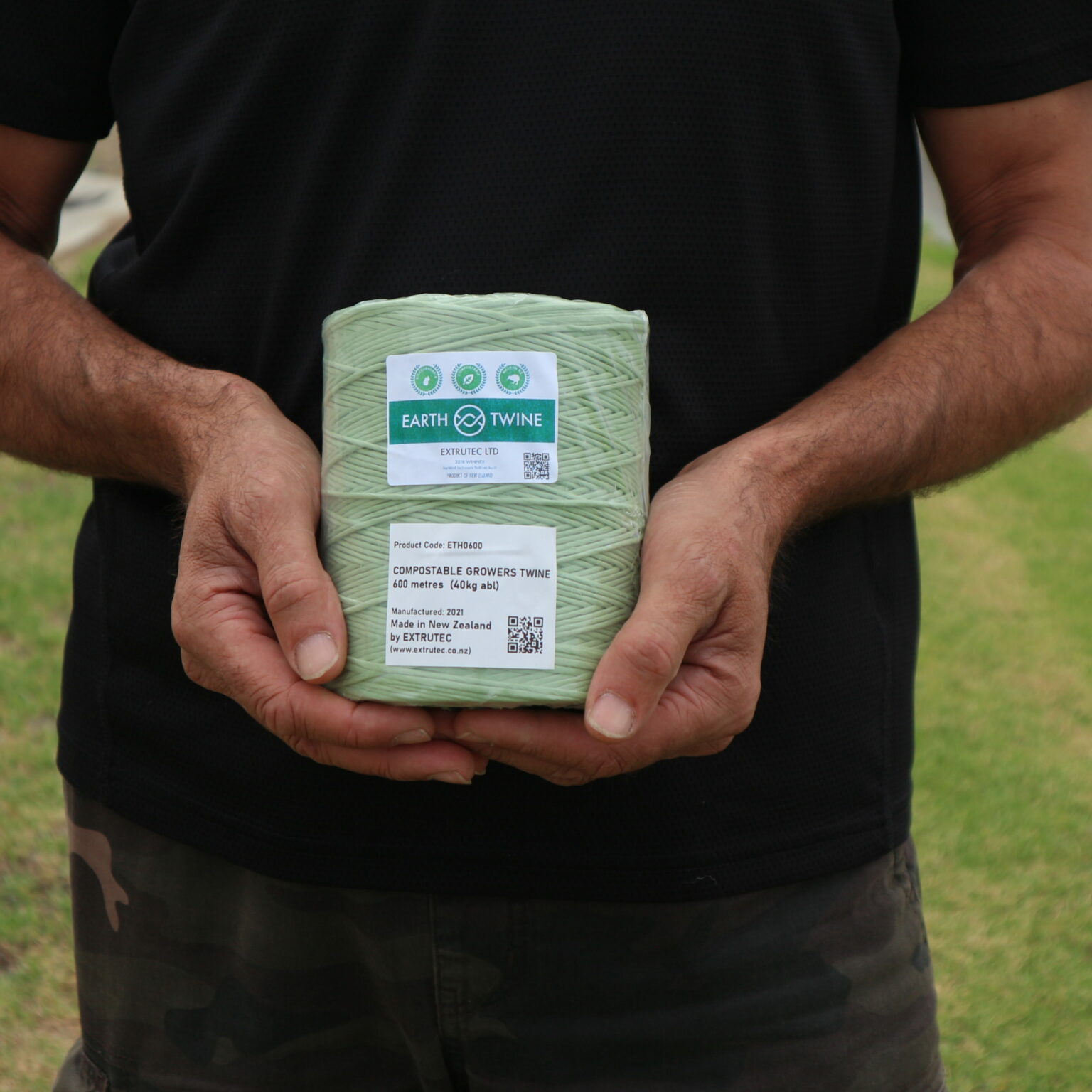 EARTHTWINE Compostable Twine, Green 600m spool - Extrutec
